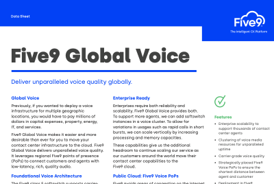 Datasheet Five9 Global Voice | Five9