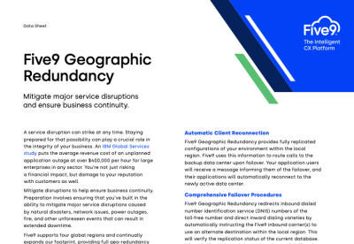 Five9 Geographic Redundancy | Five9