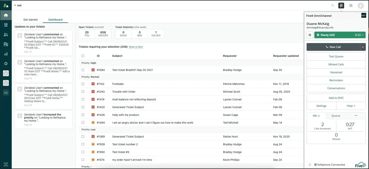 Five9 Zendesk Integration - Zendesk CRM Integration - Zendesk Contact Center Integration | Five9