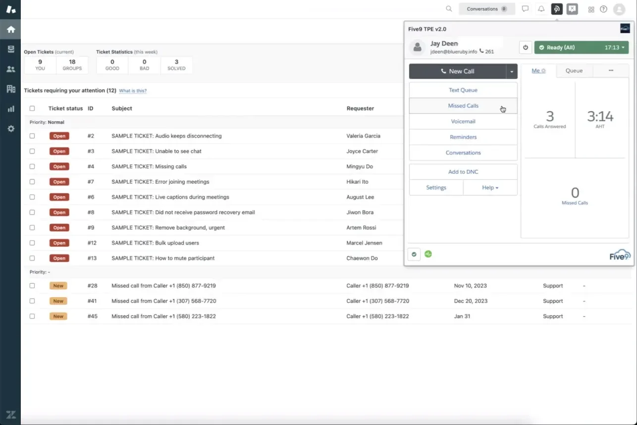 Five9 Zendesk Integration - Zendesk CRM Integration - Zendesk Contact Center Integration | Five9