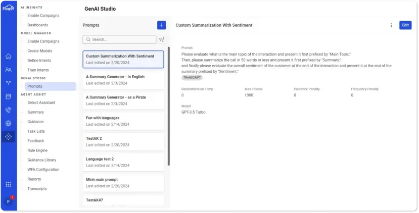 Five9 GenAI Studio | Five9